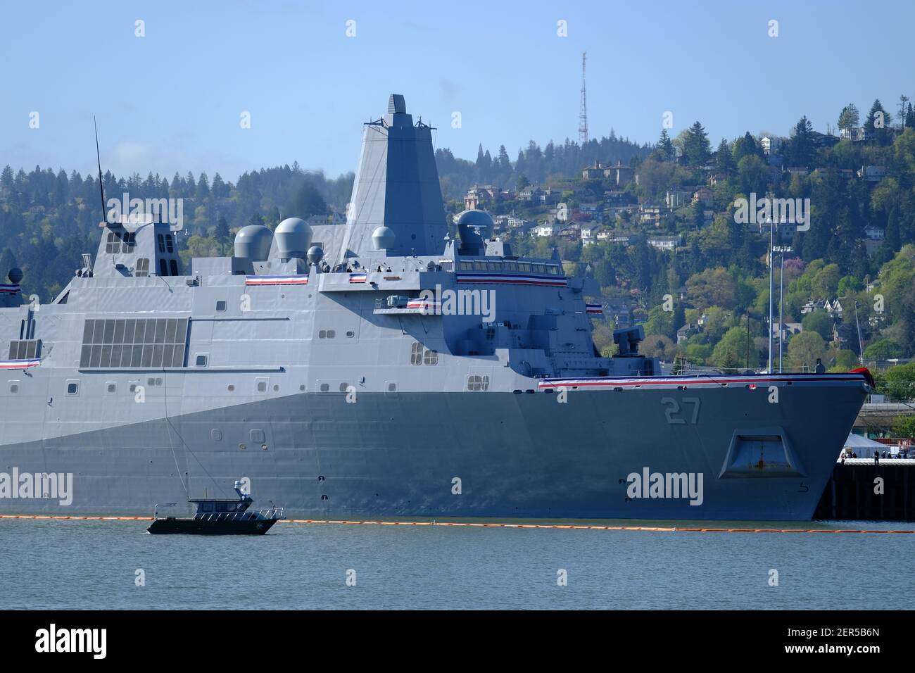 The USS Portland (LPD-27) is pictured in Portland, Ore., during a ...