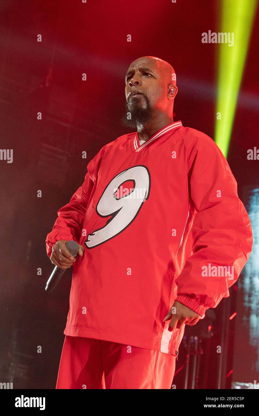 Rapper Tech N9ne (Aaron Dontez Yates) at the Orpheum Theater on April ...