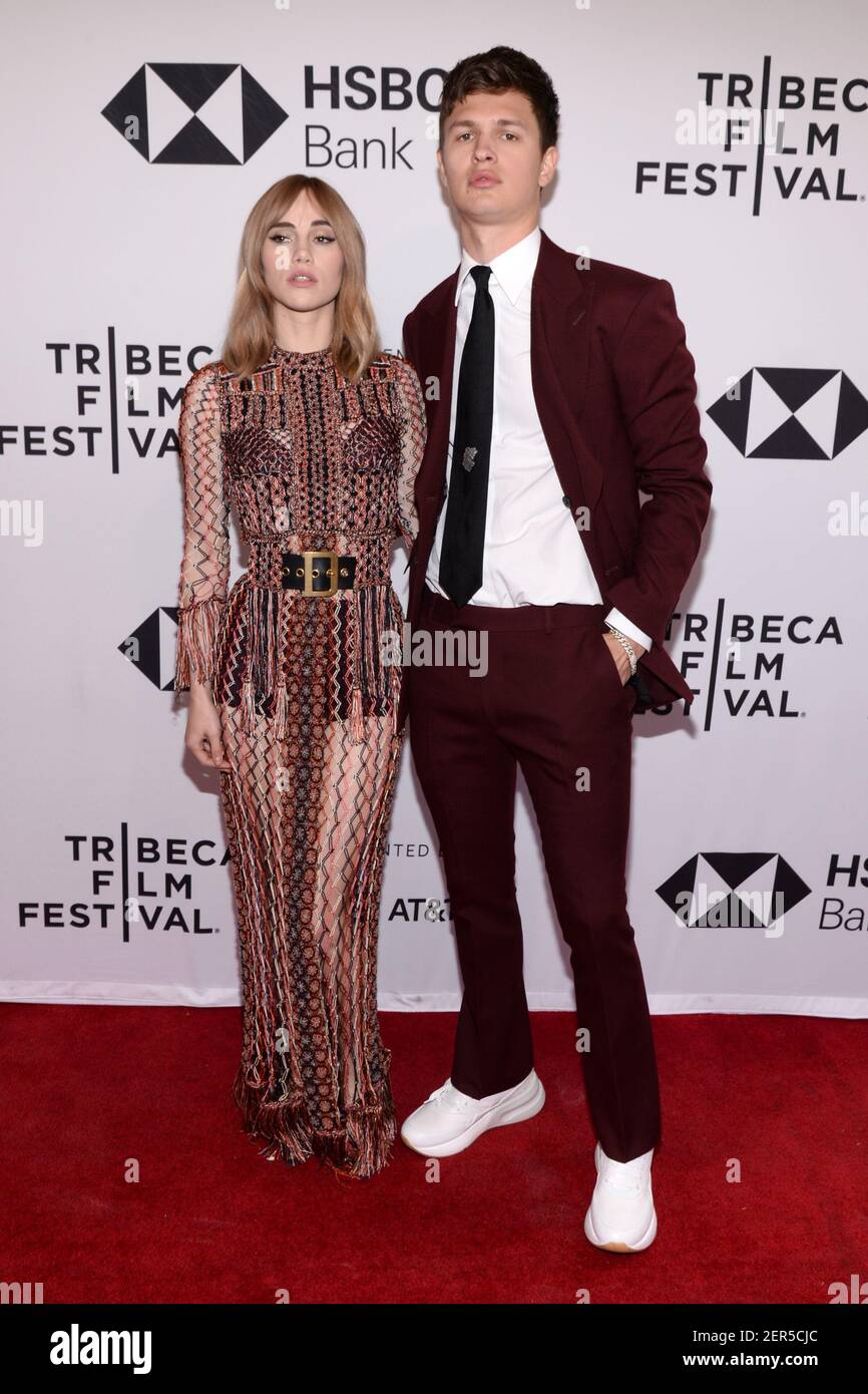 (L-R) Actors Suki Waterhouse and Ansel Elgort attend the Spotlight Narrative: Jonathan at SVA ...