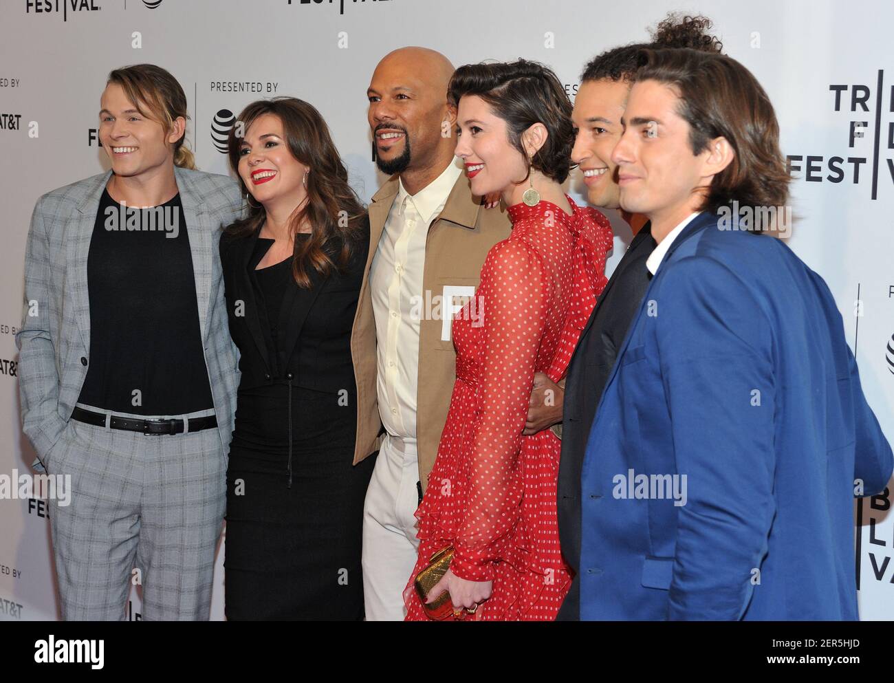 L-R: Actor Jordan Hearn, director Eva Vives and actors Common and Mary ...