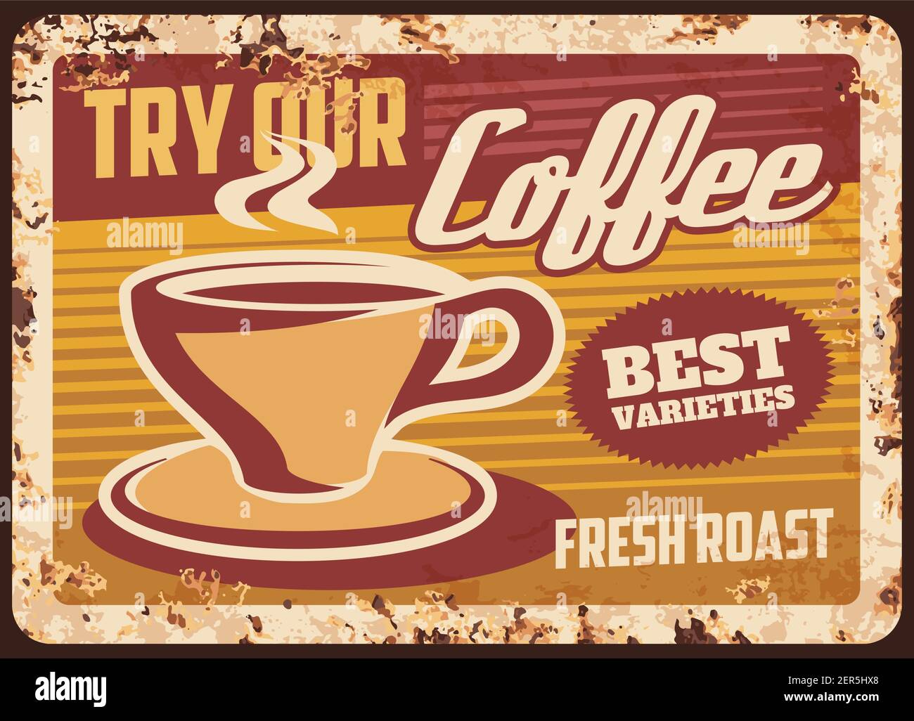 Coffee house rusty metal Stock Vector Images - Alamy