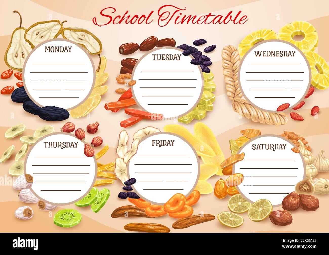 School timetable, schedule planner of week, vector education time table ...