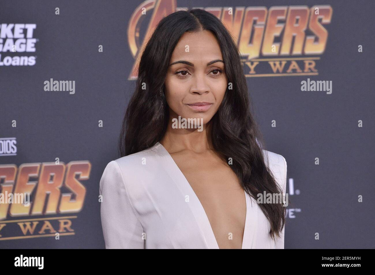 Zoe Saldana arrives at Marvel Studios' "Avengers: Infinity War" held on ...