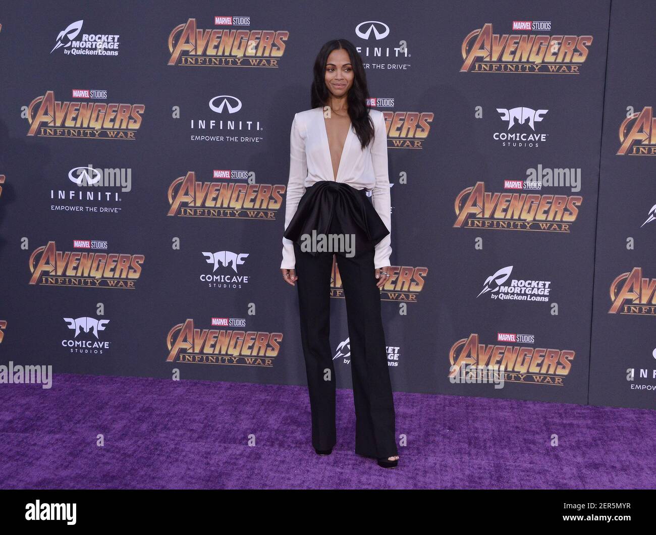 Zoe Saldana arrives at Marvel Studios' "Avengers: Infinity War" held on ...