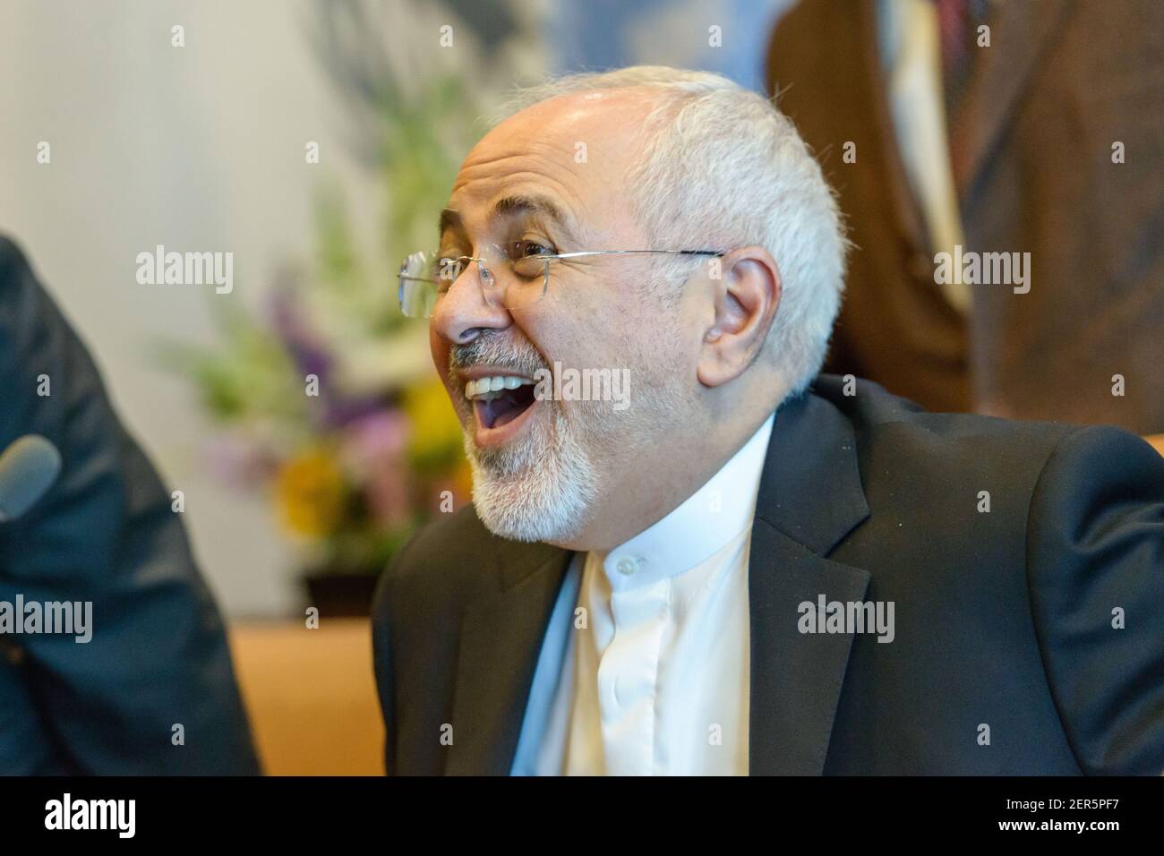 Iranian Foreign Minister Mohammad Javad Zarif is seen during a photo op ...