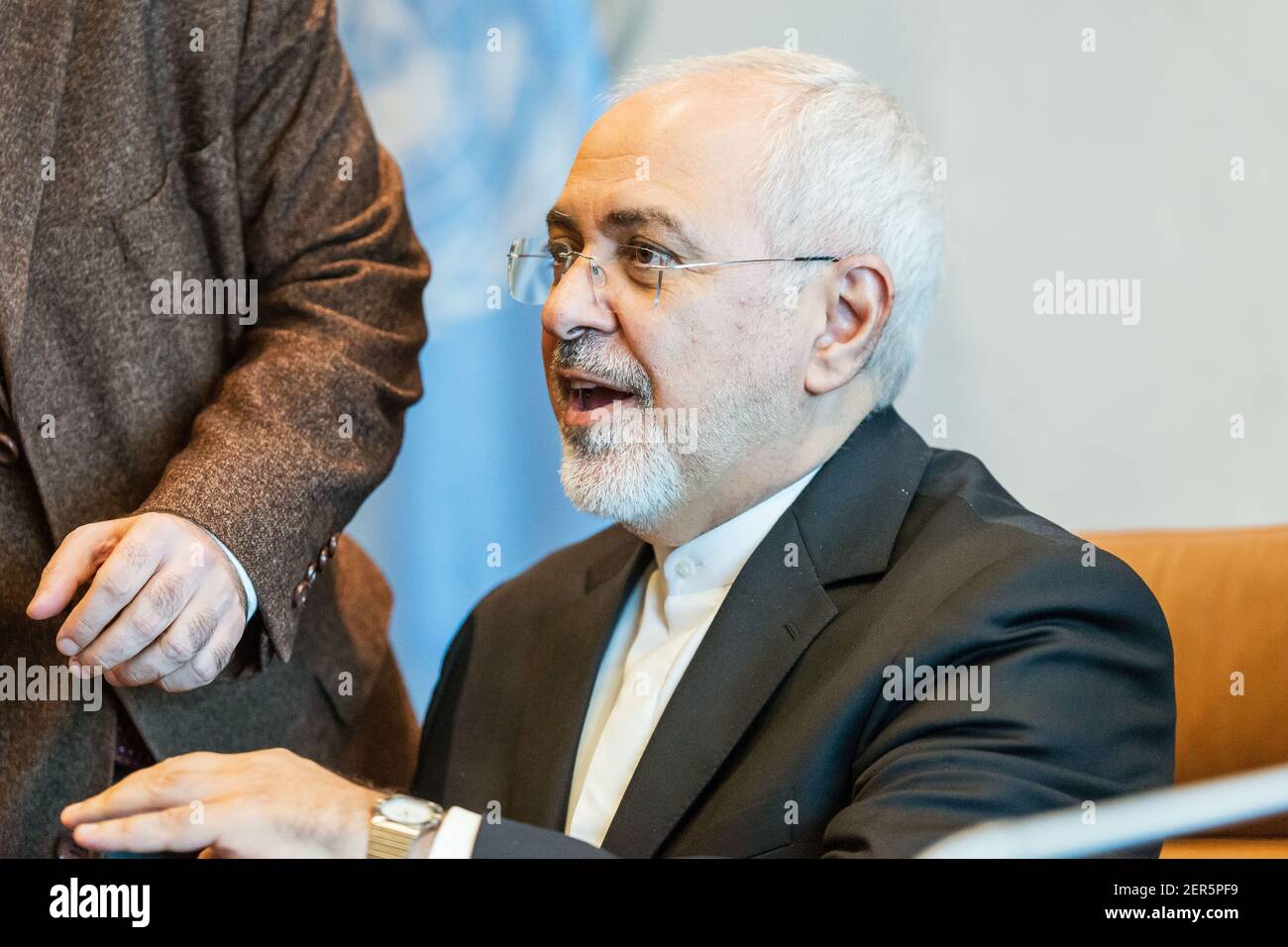 Iranian Foreign Minister Mohammad Javad Zarif is seen during a photo op ...