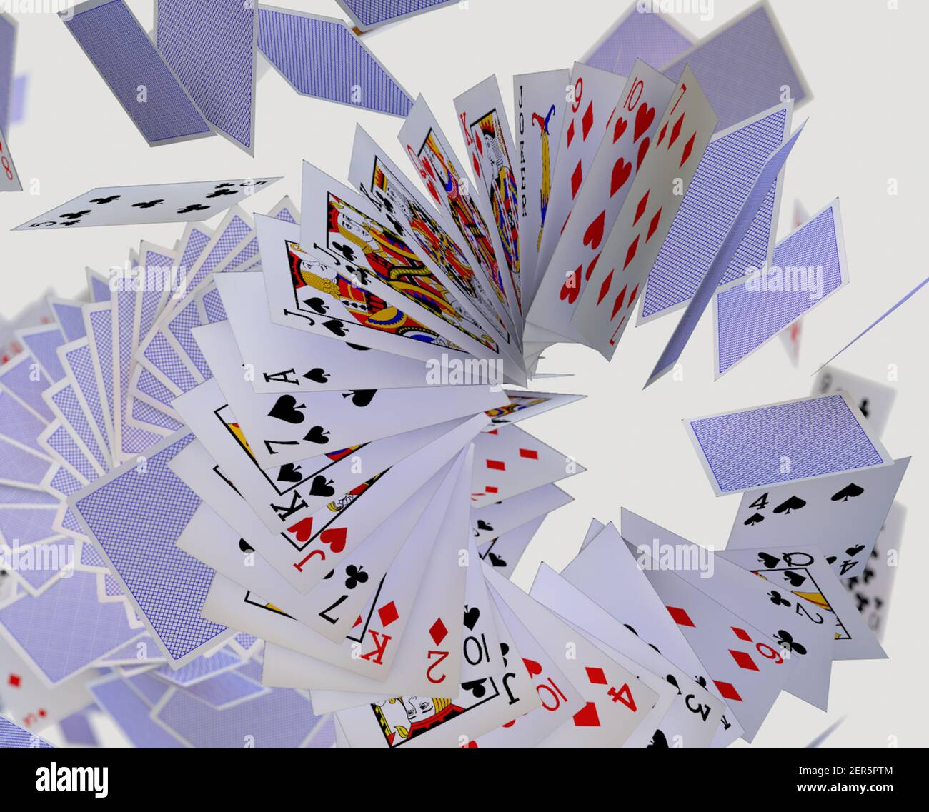 3d render. Poker card falling Stock Photo - Alamy