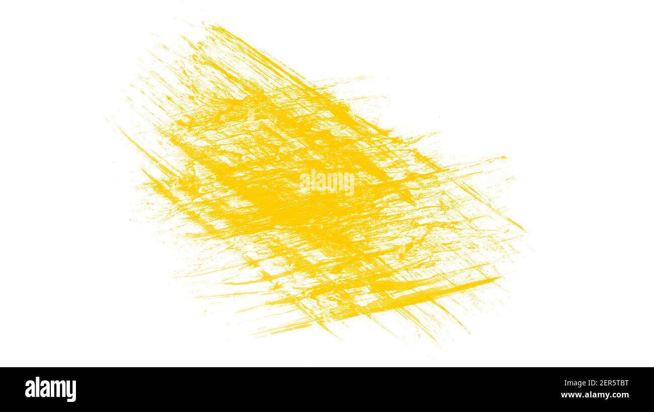 Yellow paint hatch brush isolated on white background Stock Photo - Alamy
