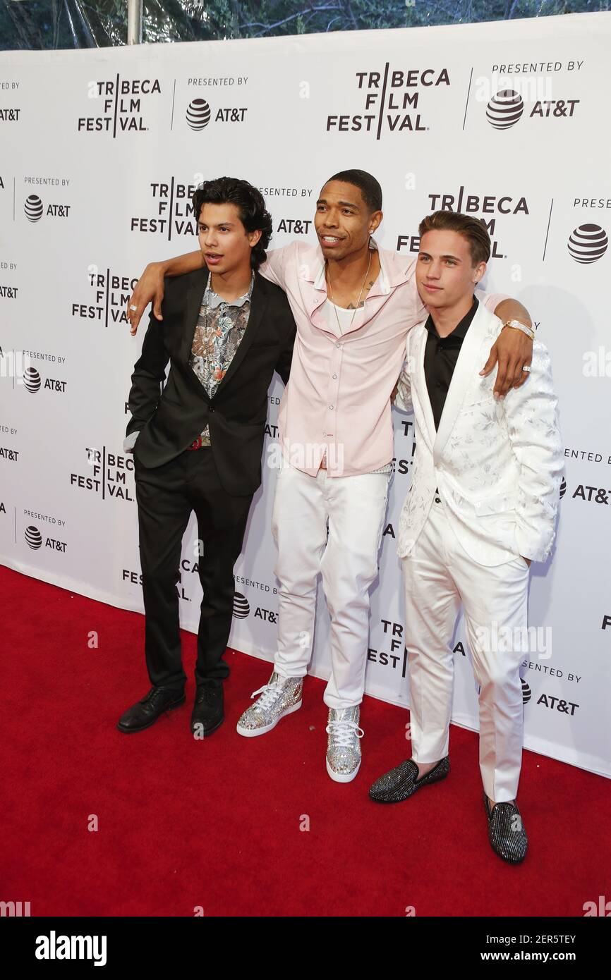 Xolo Mariduena, Caleb Pinkett and Tanner Buchanan attends the world ...