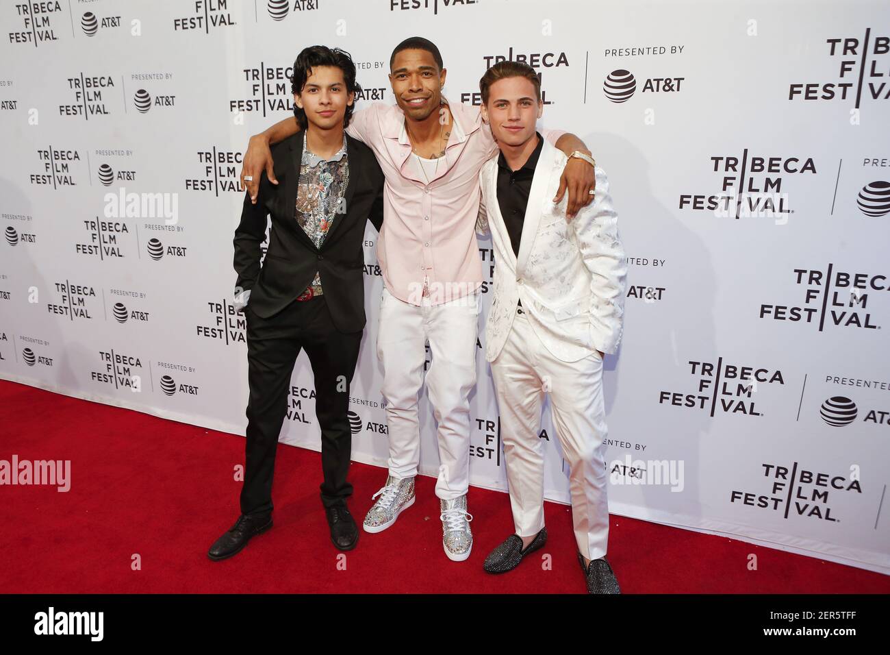 Xolo Mariduena, Caleb Pinkett and Tanner Buchanan attends the world ...