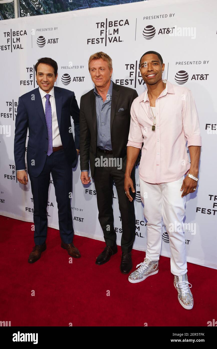 Ralph Macchio, Billy Zabka and Caleb Pinkett attends the world premiere ...
