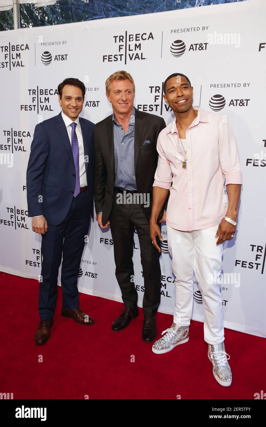 Ralph Macchio, Billy Zabka and Caleb Pinkett attends the world premiere ...