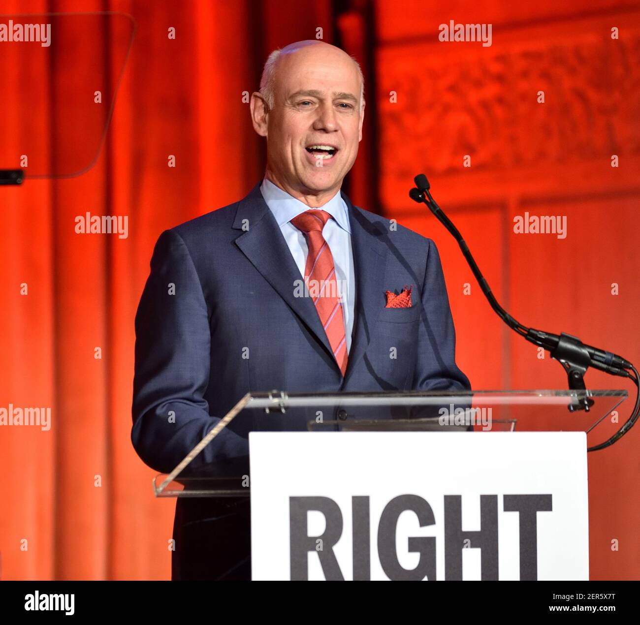 Right To Play USA chairman Mark Hantho speaks to the attendees at the ...