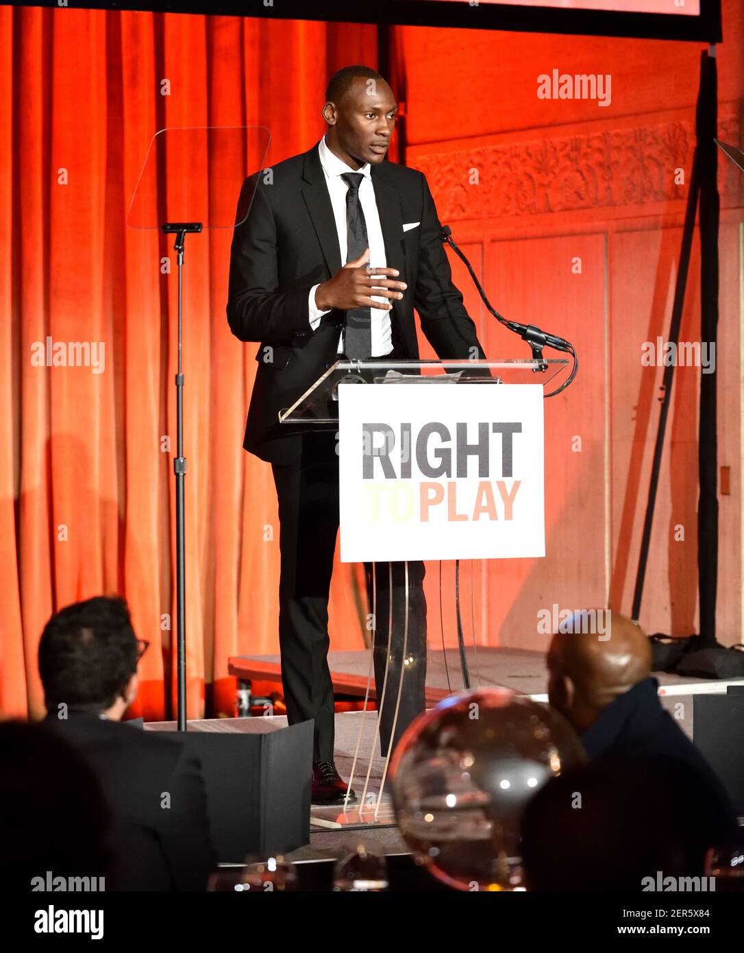 Right To Play Johann Koss Humanitarian Award honoree NBA player Bismack ...