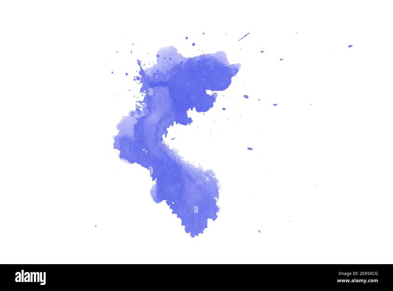 Abstract blue splash brush isolated on white. Illustration of spilled ...