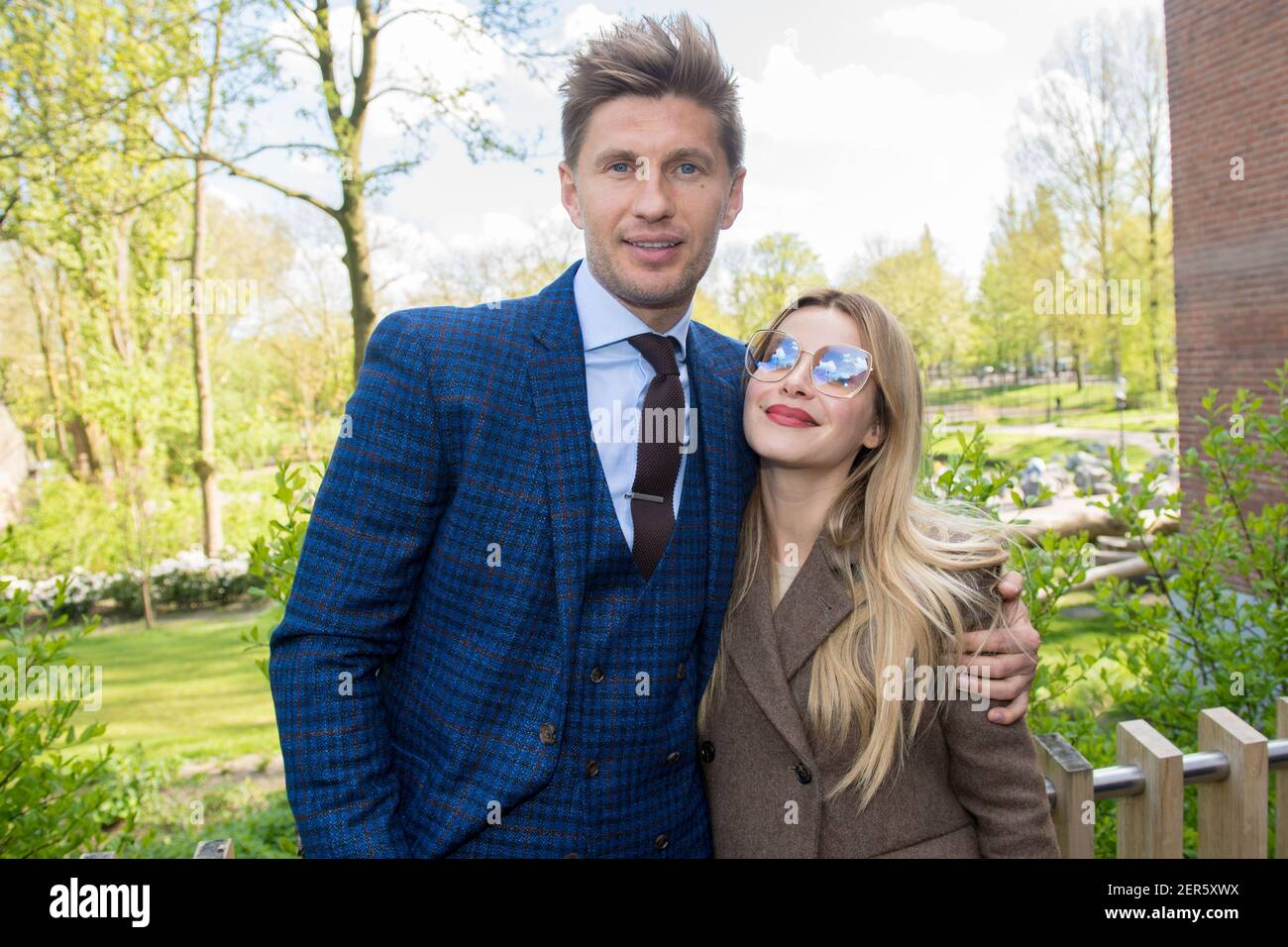 Victoria Koblenko and Evgeniy Levchenko during the launch of the new issue of the LHOMO magazine ...