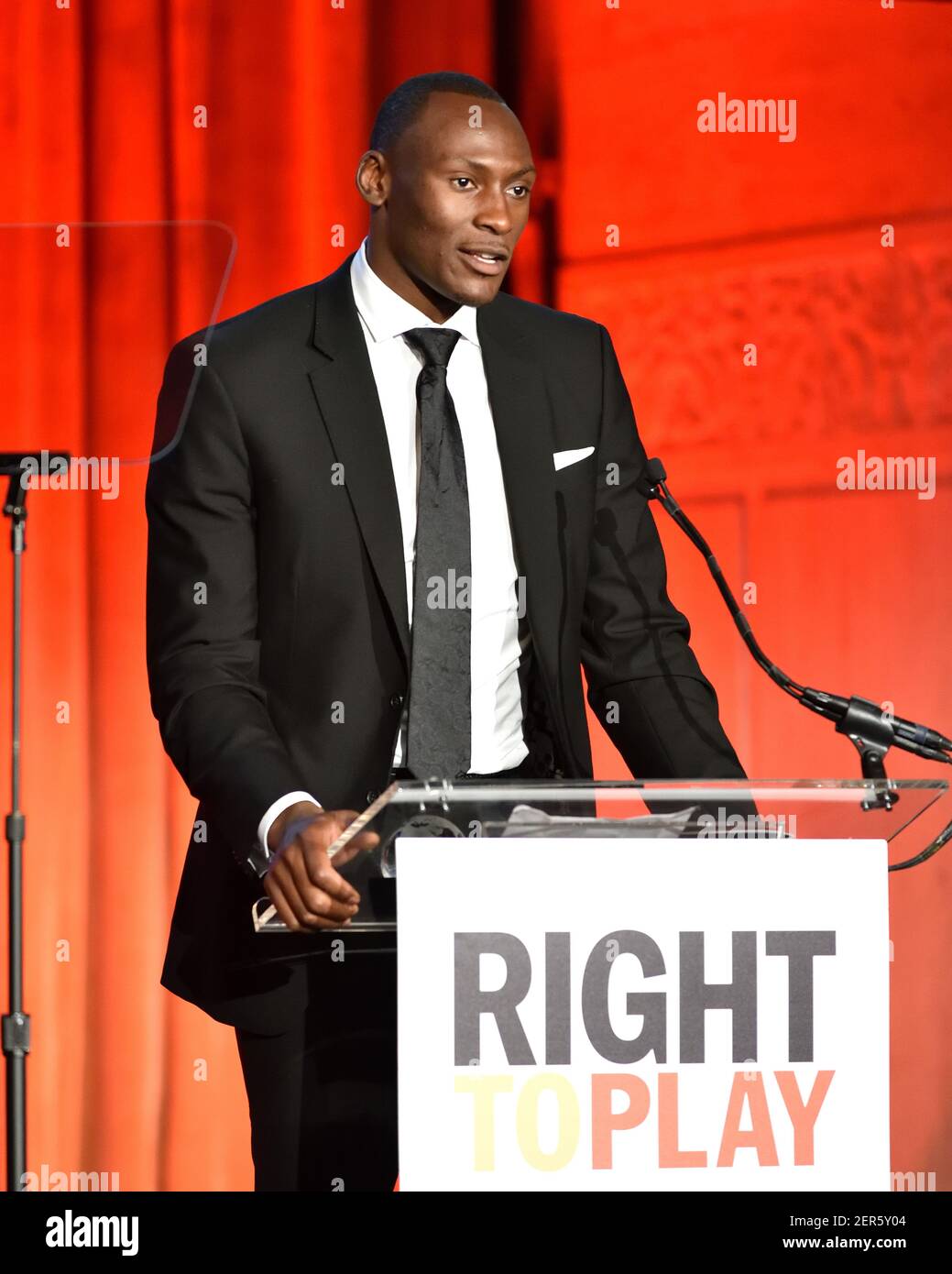Right To Play Johann Koss Humanitarian Award honoree NBA player Bismack ...