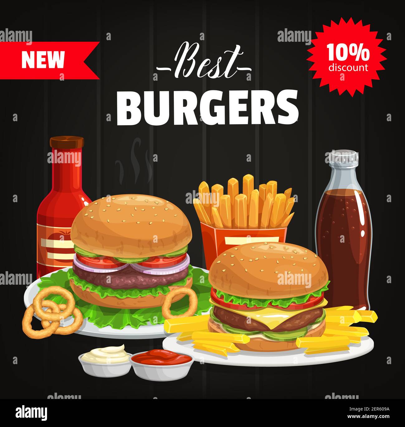 Burger king combo meal hamburger Stock Vector Images - Alamy