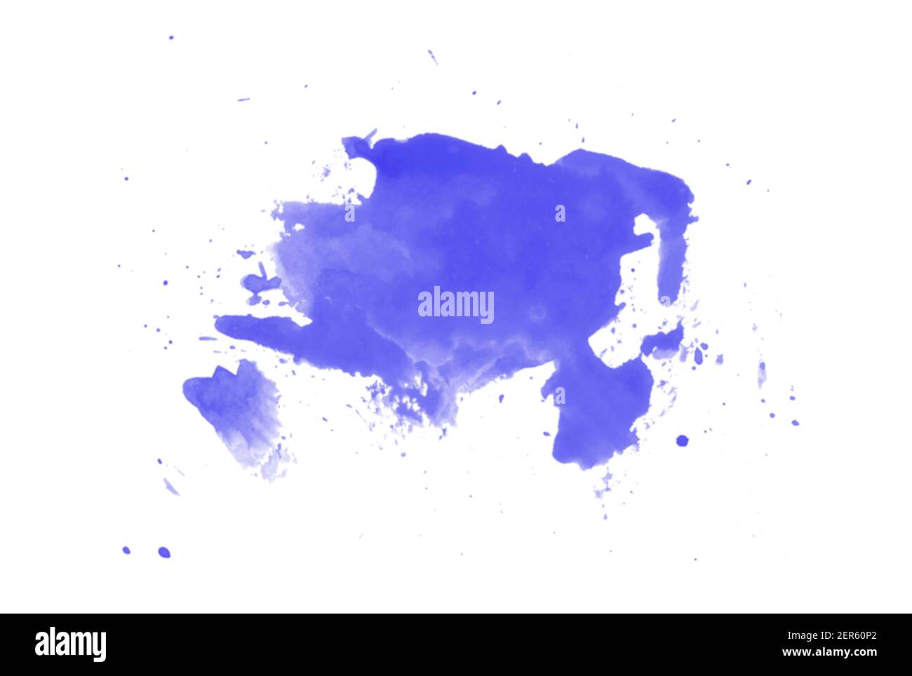 Abstract blue blot isolated brush for art design Stock Photo - Alamy