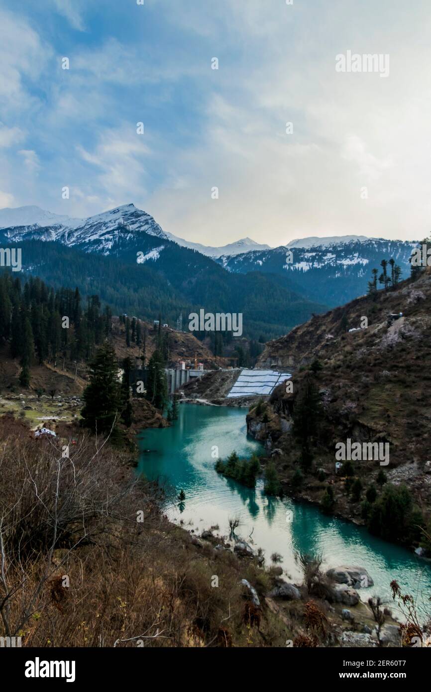 Parvati dam reservior in Barshaini Stock Photo - Alamy