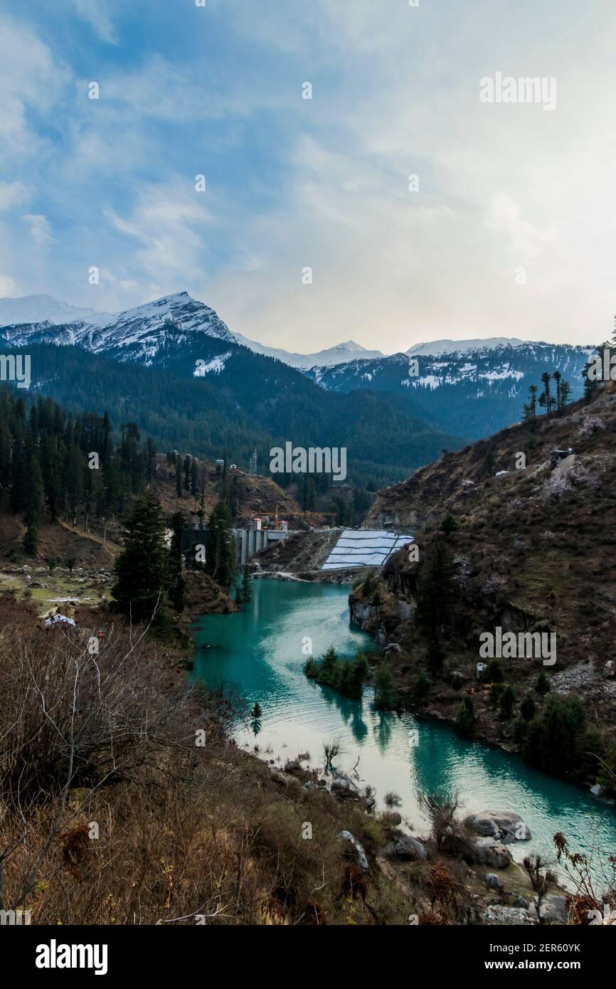 Parvati dam reservior in Barshaini Stock Photo - Alamy