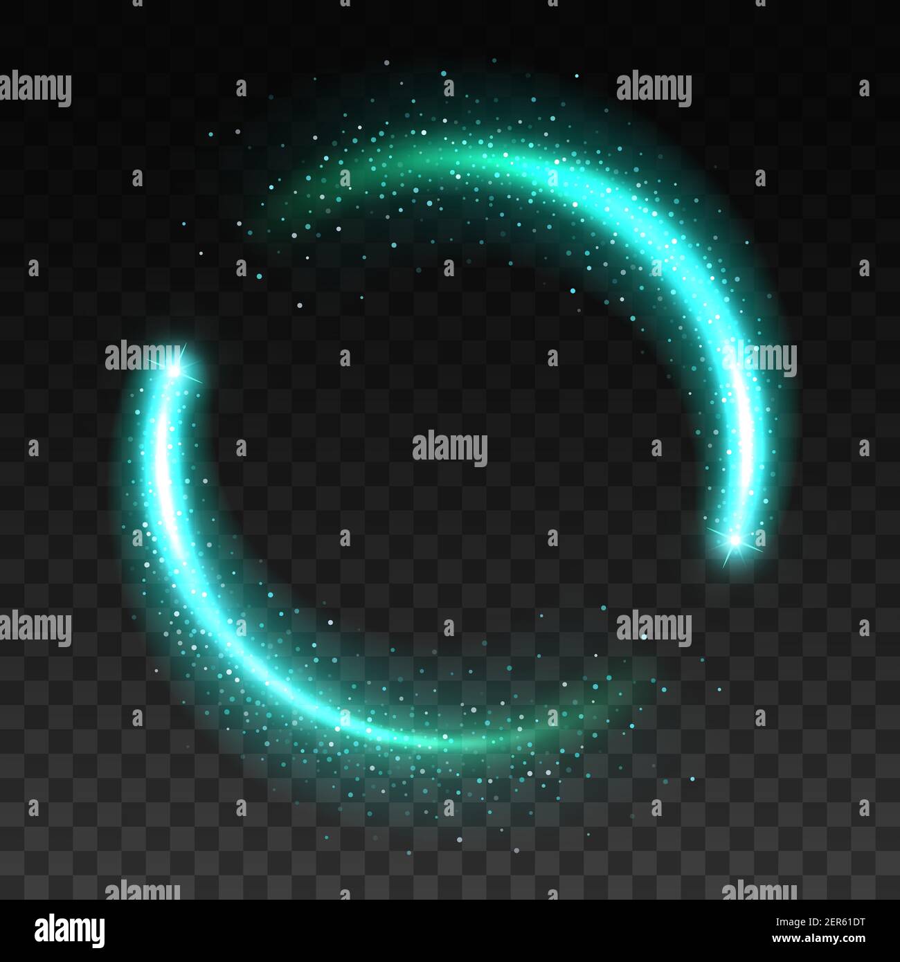 Light circle sparkles, round ring or glow frame vector, shine effect of ...