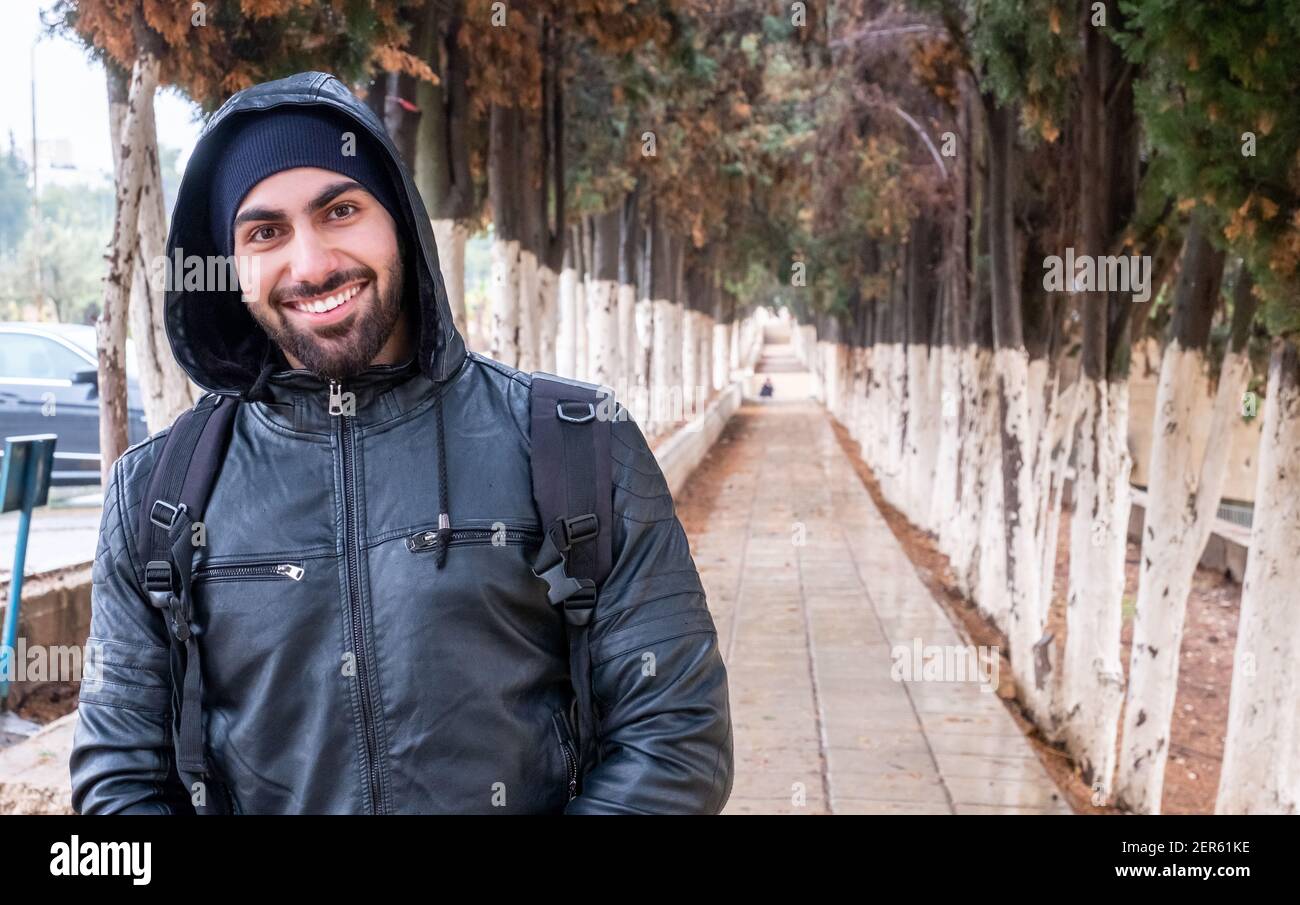 Happy muslim guy at university Stock Photo - Alamy