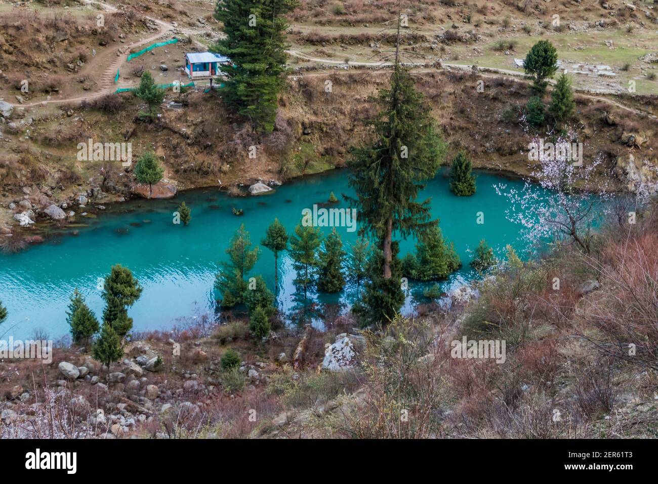 Parvati dam reservior in Barshaini Stock Photo - Alamy