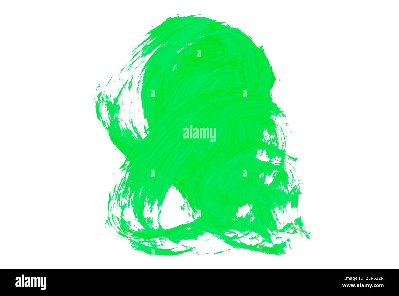 Abstract green paint smears brush Stock Photo - Alamy