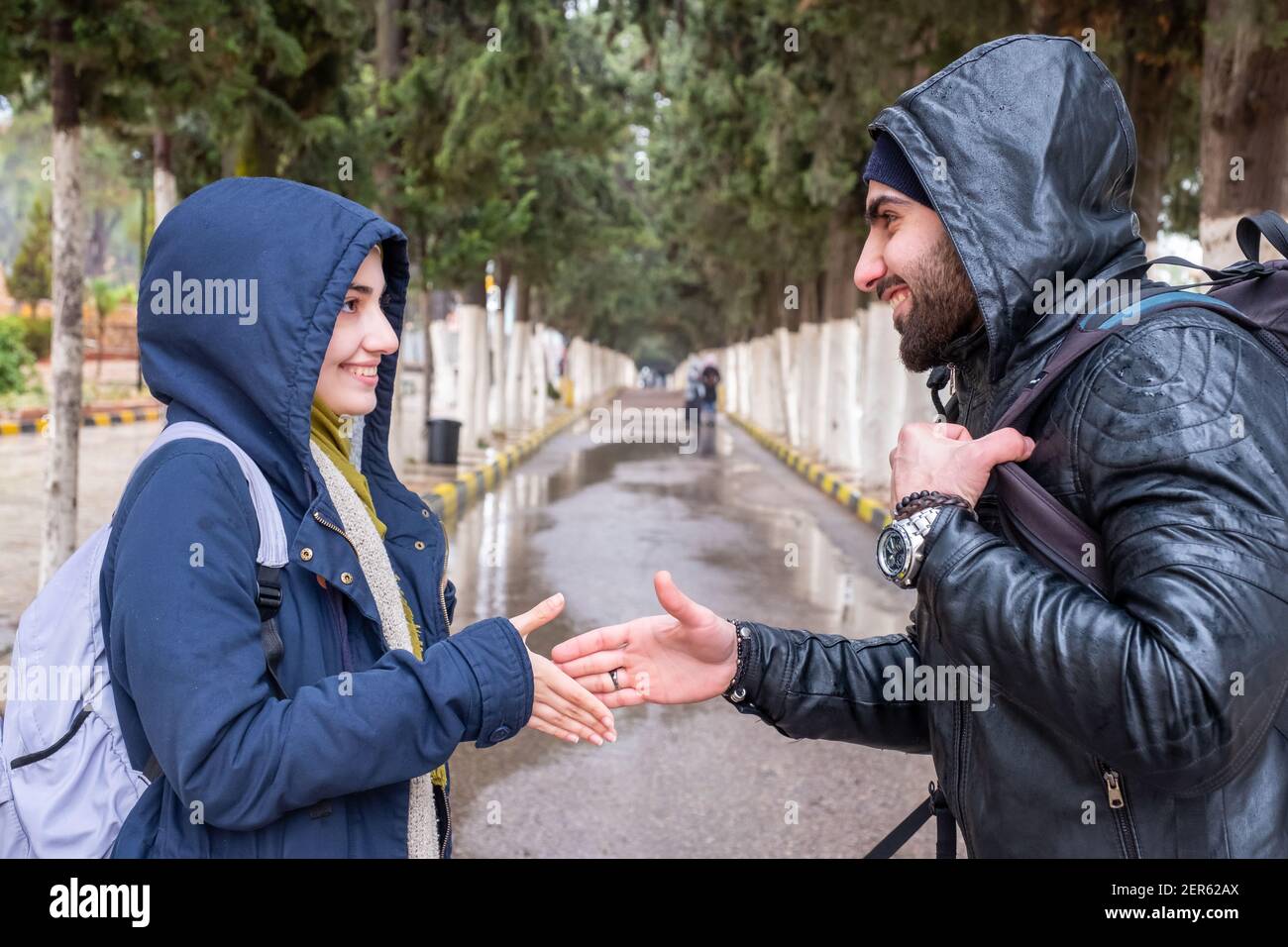Happy family at the university having a good time Stock Photo - Alamy