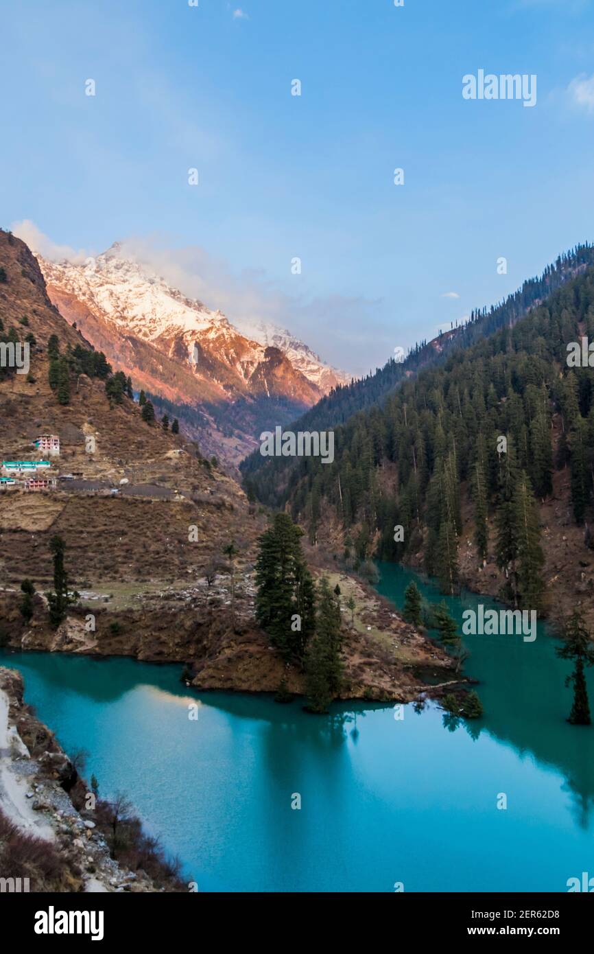 Parvati dam reservior in Barshaini Stock Photo - Alamy