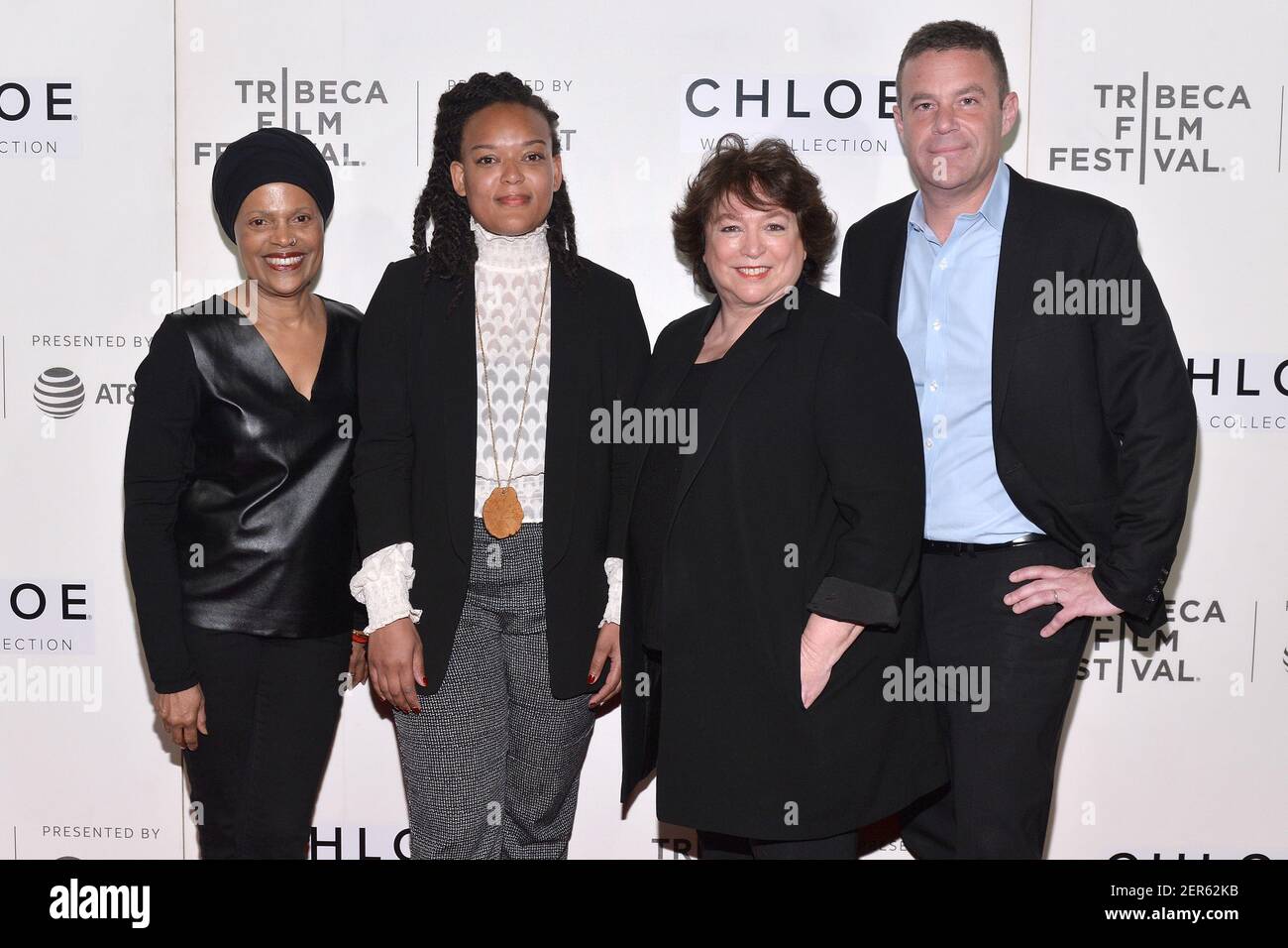 (L-R) Sapphire, Ines Eshun, Susan Lacy and Joe Daniels attend the ...