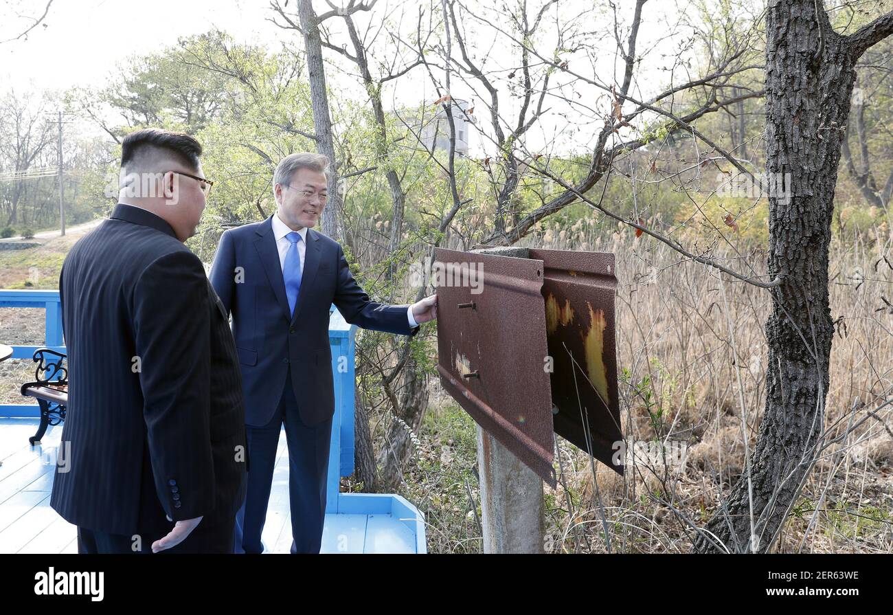 27 April 2018 - Panmunjom, South Korea : South Korean President Moon ...