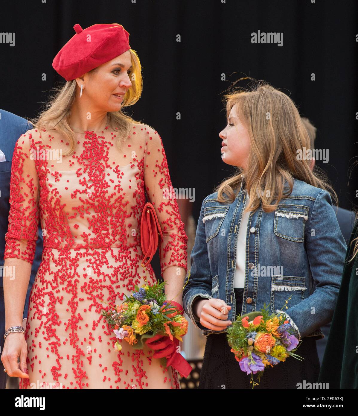 Queen Maxima and Princess Alexia celebrating King Willem-Alexander's ...