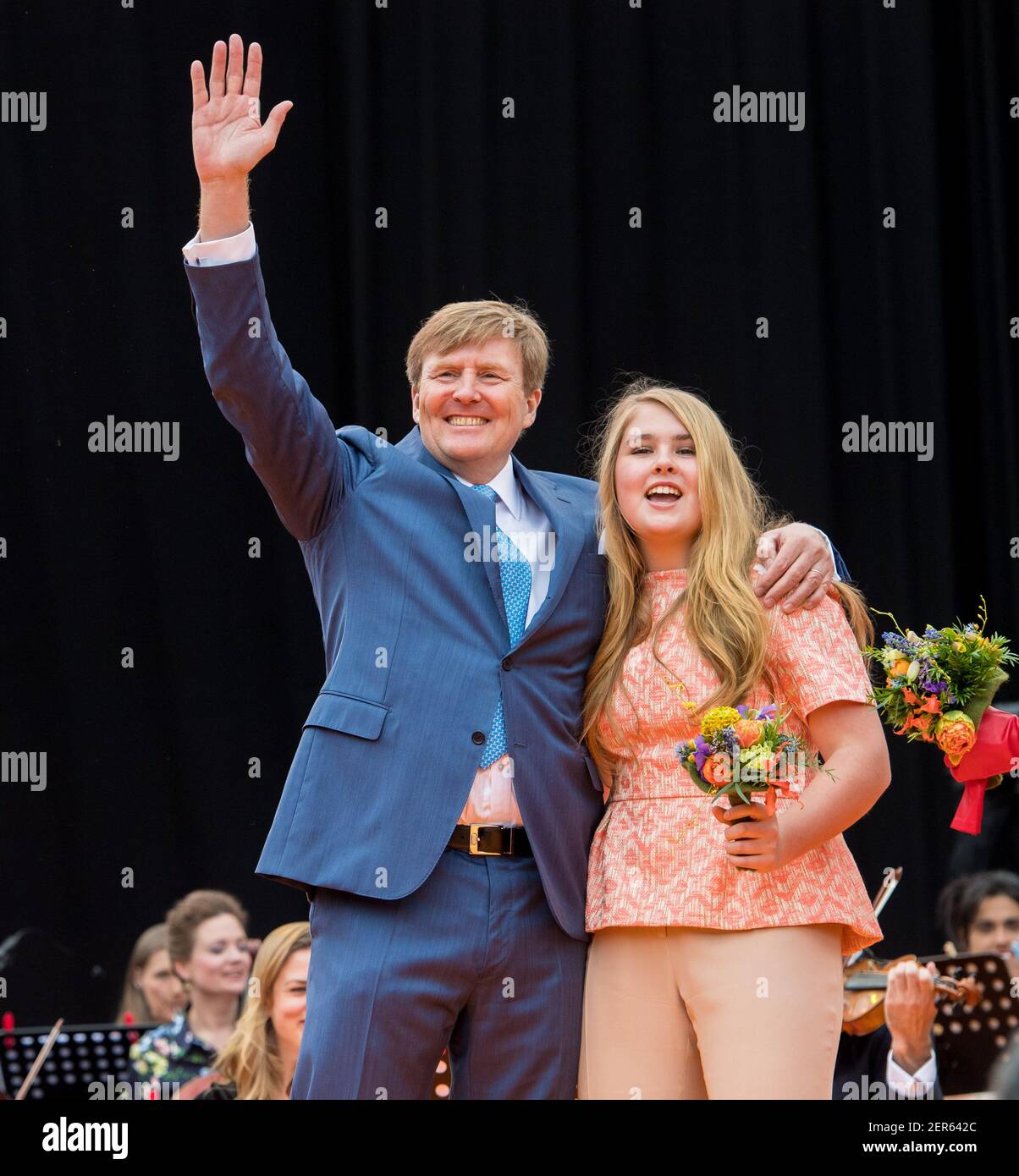 King Willem-Alexander and Princess Amalia celebrating King Willem ...