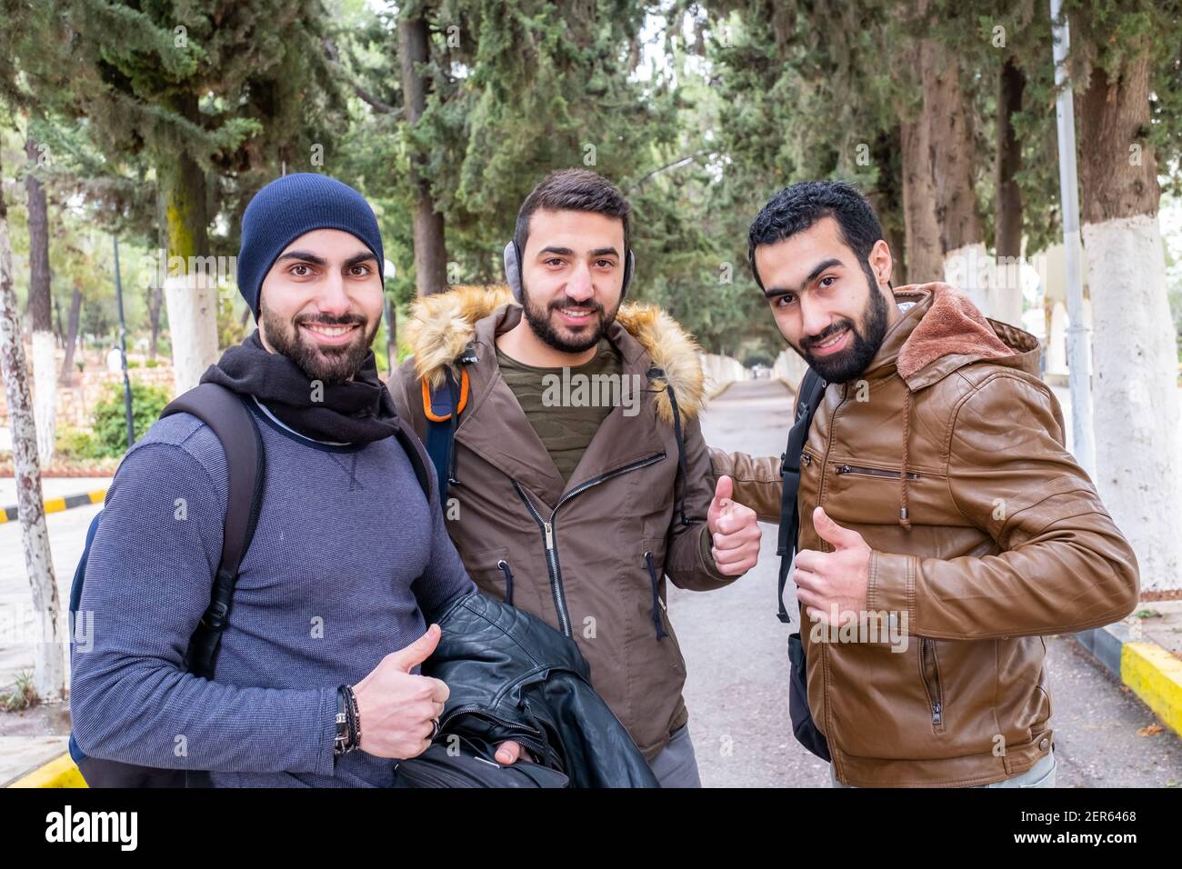 Happy arabic muslim friends enjoying life at university Stock Photo - Alamy