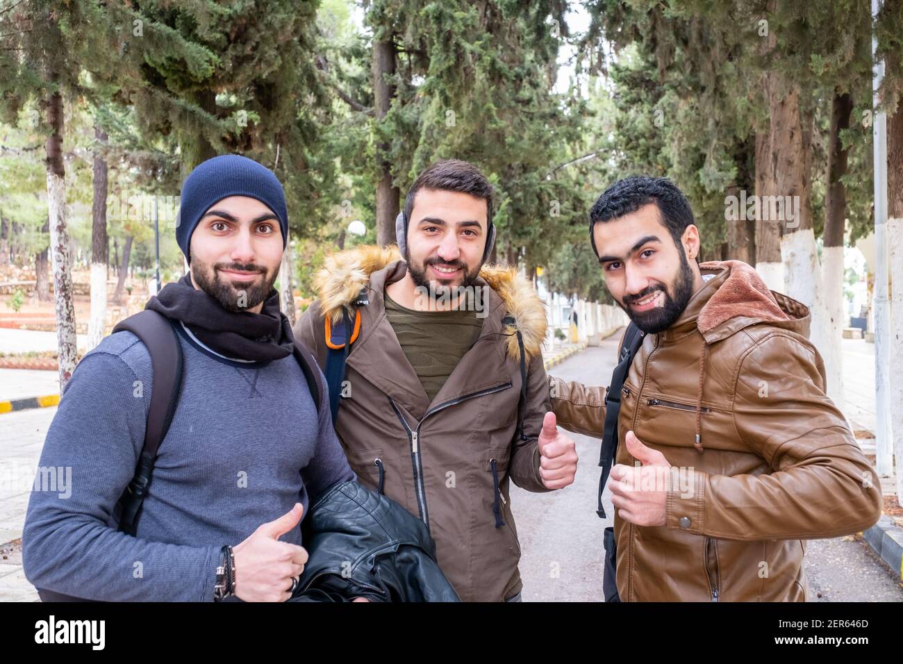 Happy arabic muslim friends enjoying life at university Stock Photo - Alamy