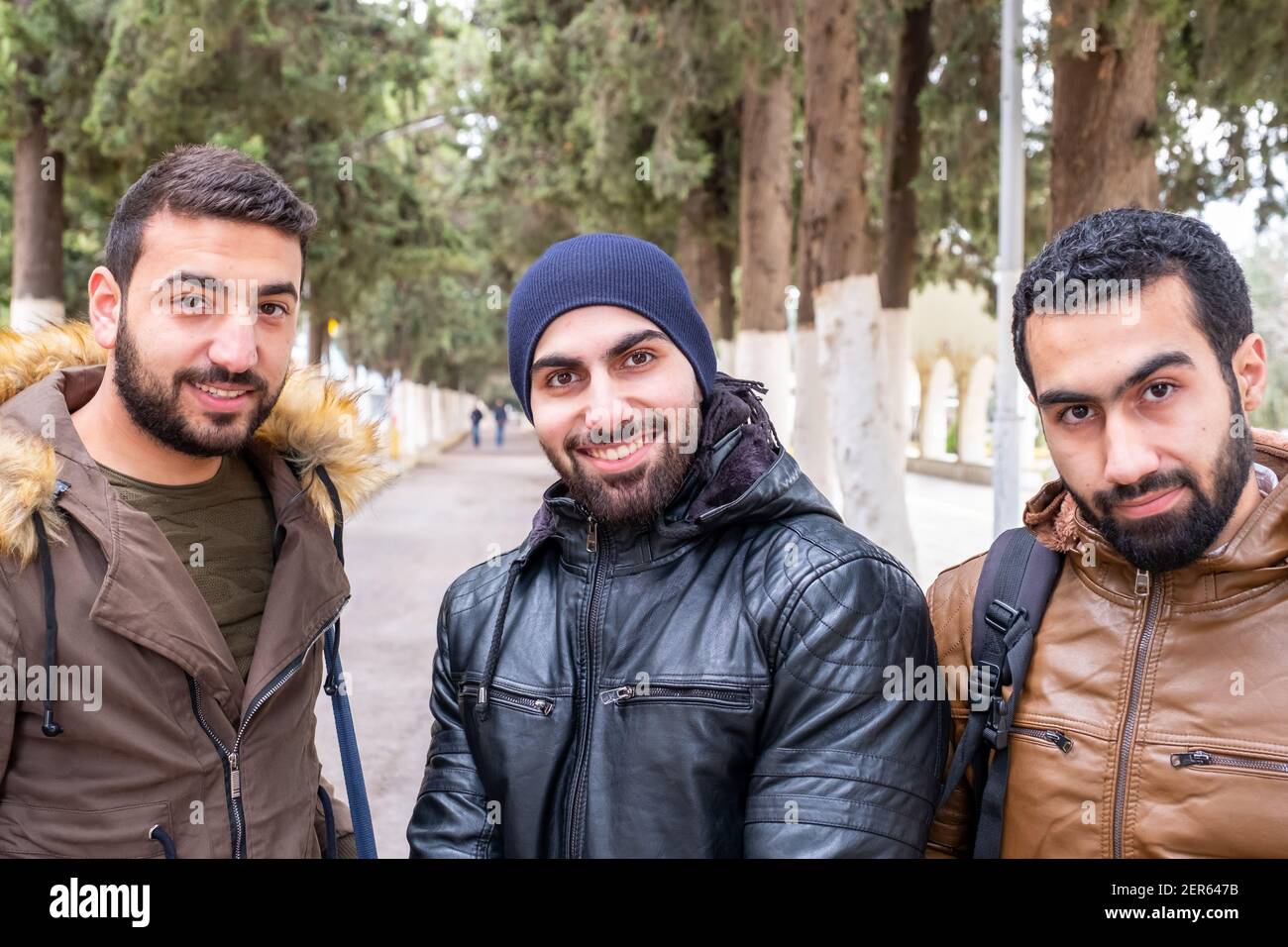 Happy arabic muslim friends enjoying life at university Stock Photo - Alamy