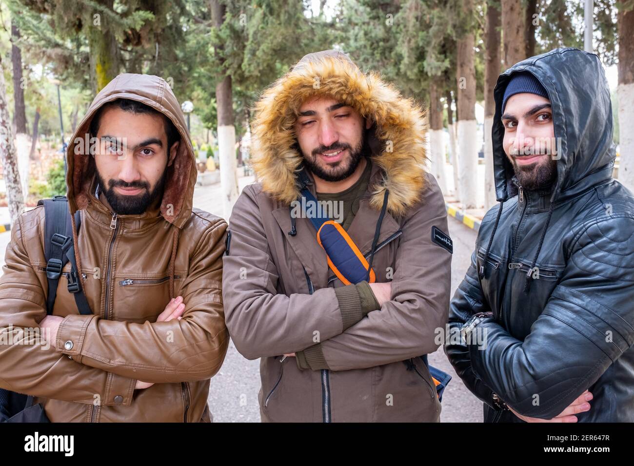 Happy arabic muslim friends enjoying life at university Stock Photo - Alamy