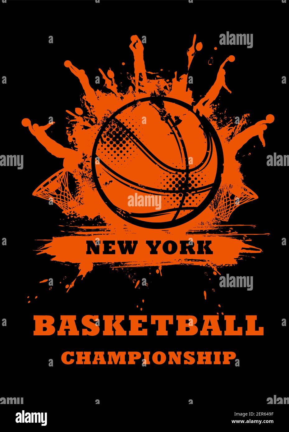 Basketball sport championship and league tournament, vector poster ...