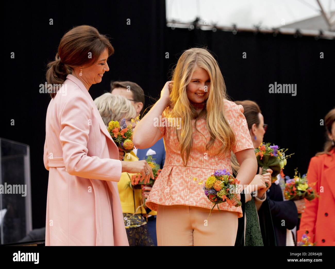 Princess Amalia and Princess Marilene celebrating King Willem-Alexander ...