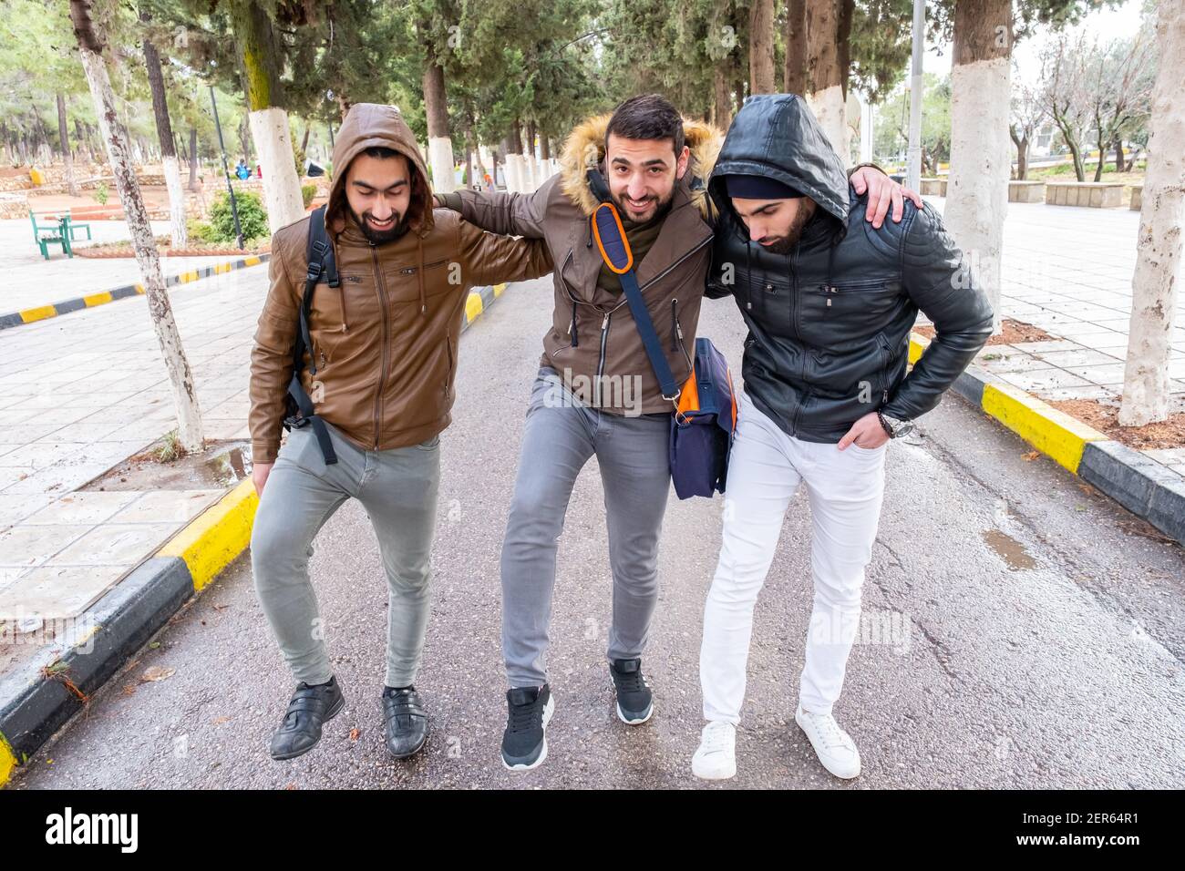 Happy arabic muslim friends enjoying life at university Stock Photo - Alamy