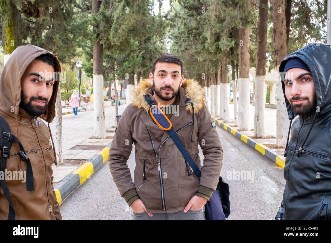 Happy arabic muslim friends enjoying life at university Stock Photo - Alamy