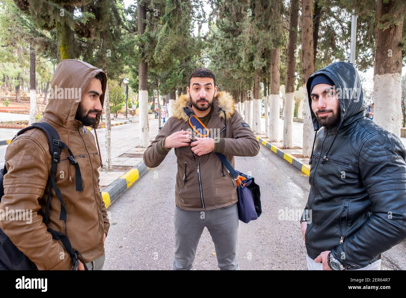 Happy arabic muslim friends enjoying life at university Stock Photo - Alamy