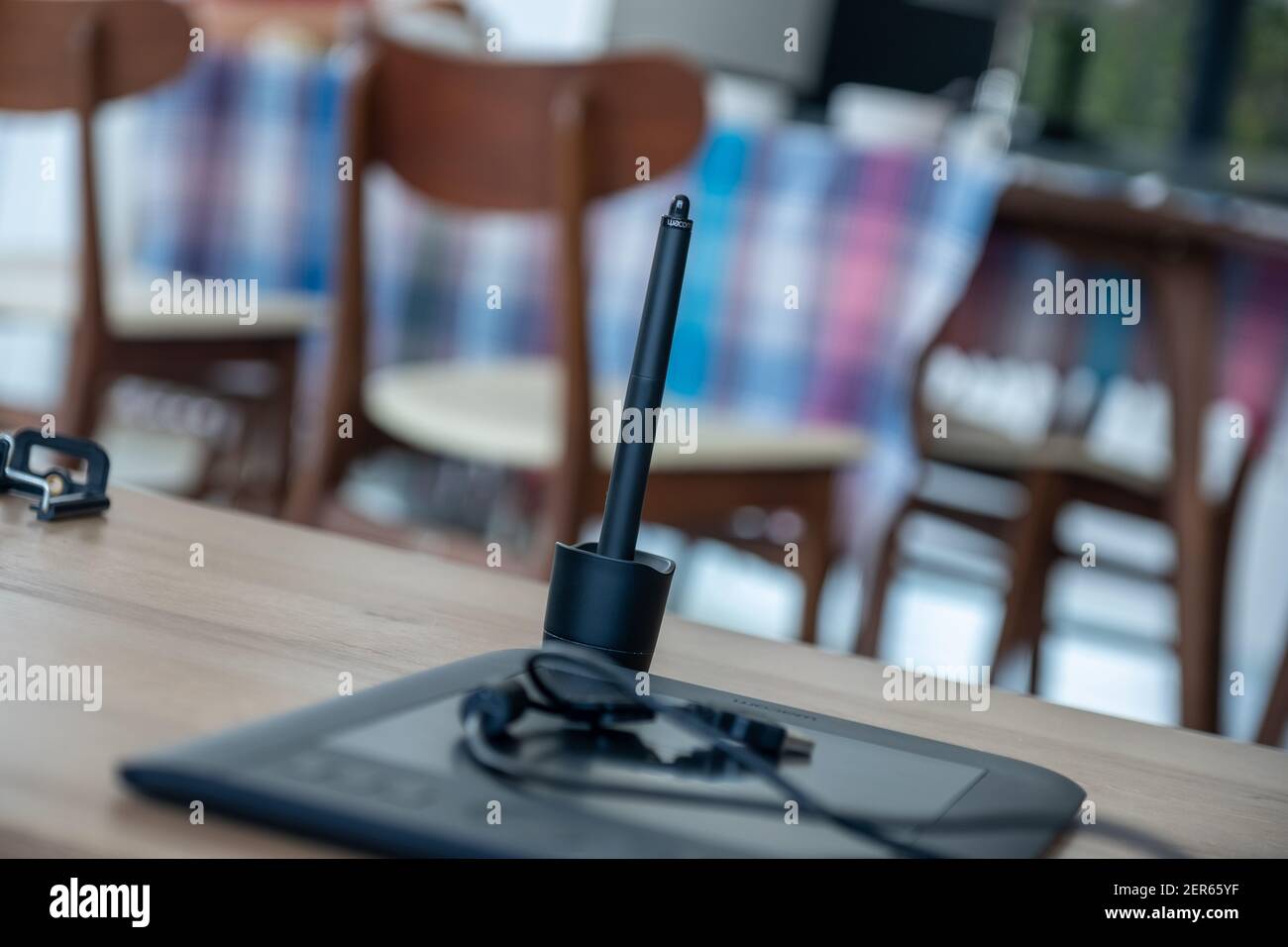 Display pad and pen for designer Stock Photo - Alamy