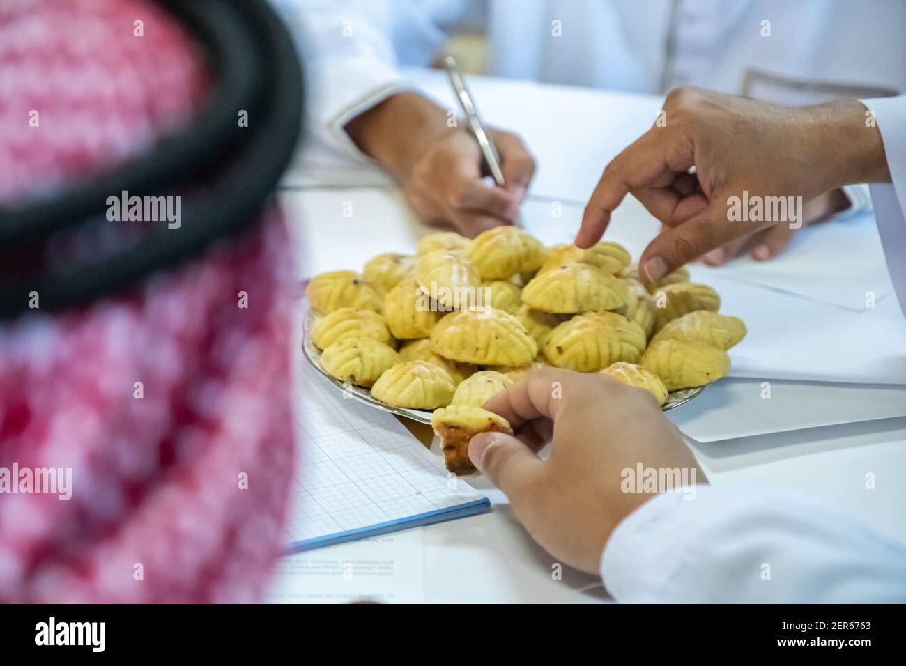 Arabic muslim business people gathered for meeting Stock Photo - Alamy