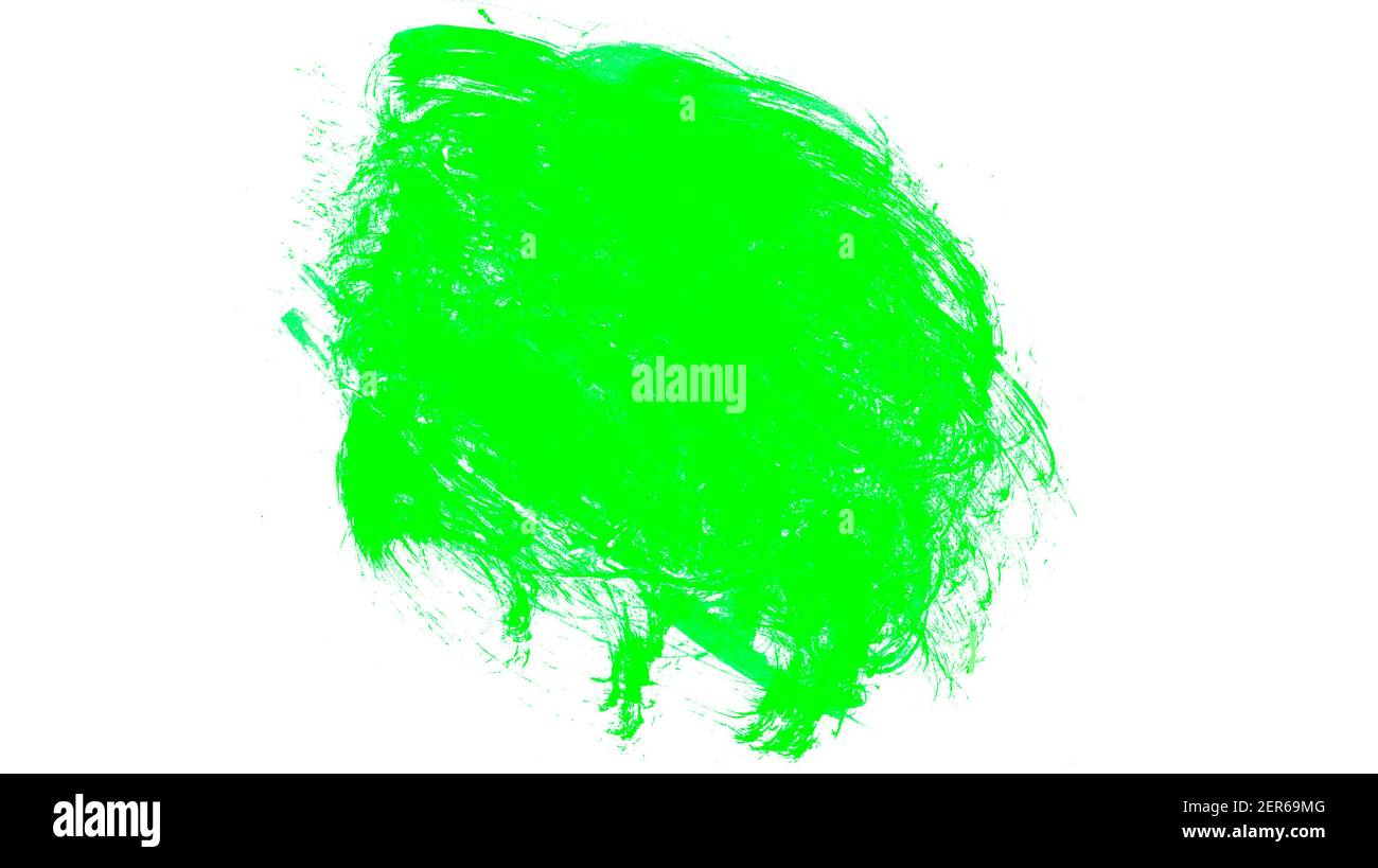 Green paint smear brush for art design isolated on white background ...