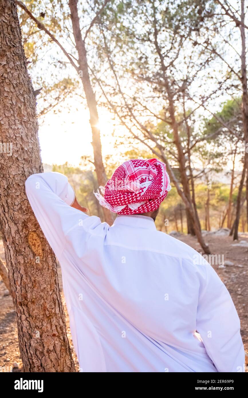 Arabic man enjoying being outdoor Stock Photo - Alamy