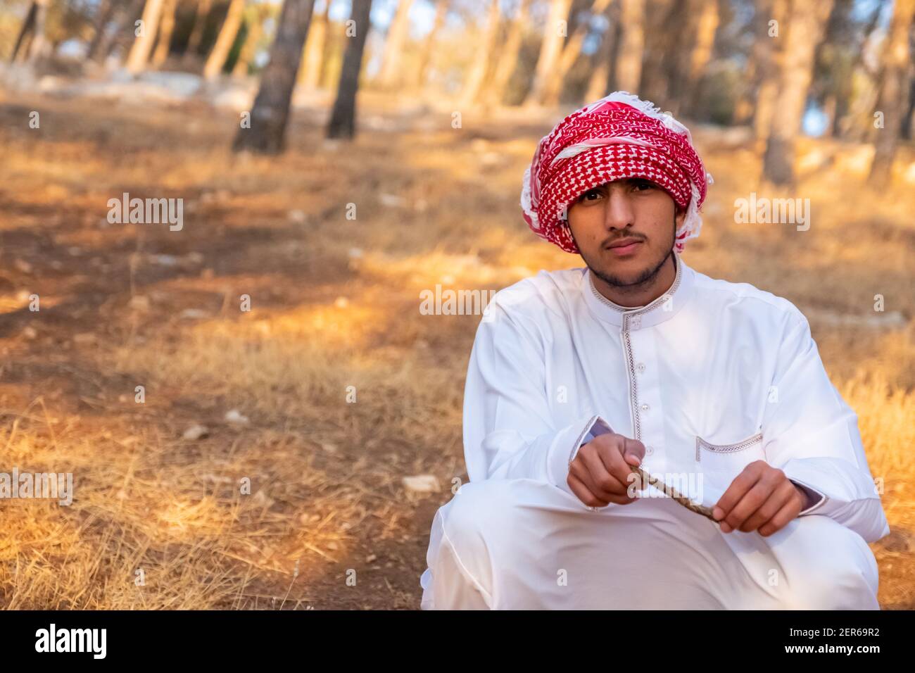 Arabic man enjoying being outdoor Stock Photo - Alamy
