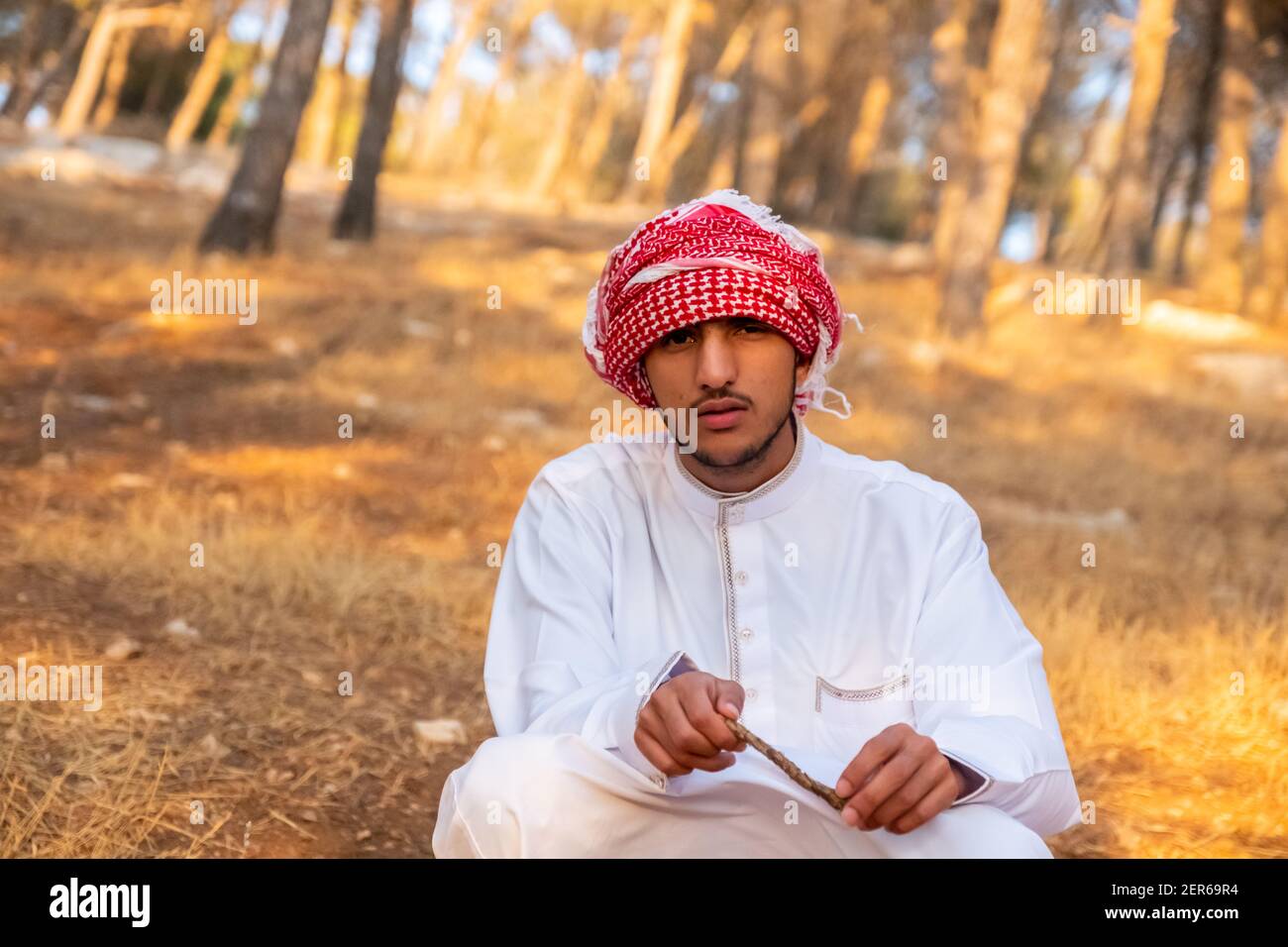 Arabic man enjoying being outdoor Stock Photo - Alamy